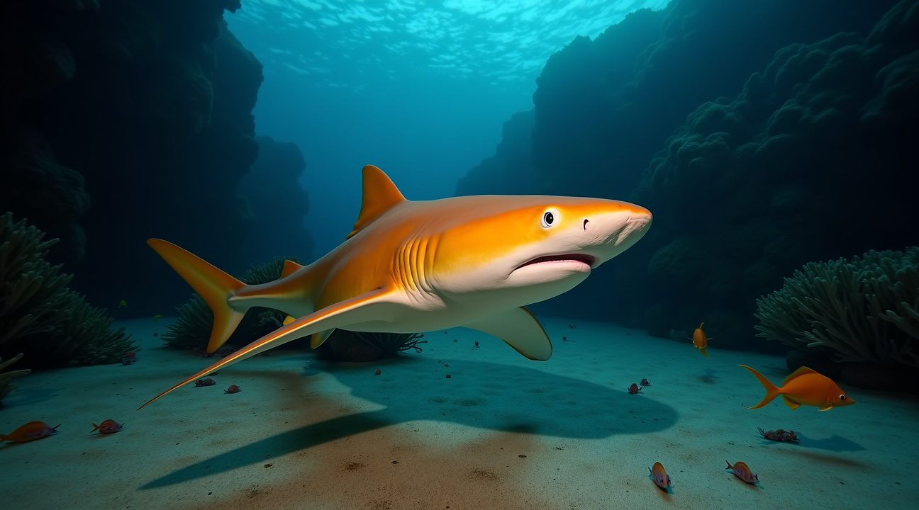 Orange Nurse Shark With White Eyes Spotted Off Costa Rica