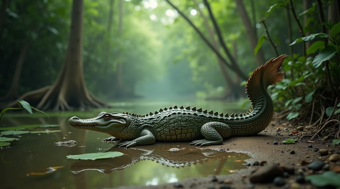 Rare Baby Crocodile Mutation: Mermaid-style Fish Tail