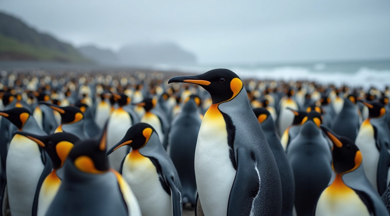 Rare Golden Penguin Spotted Among 120,000 King Penguins