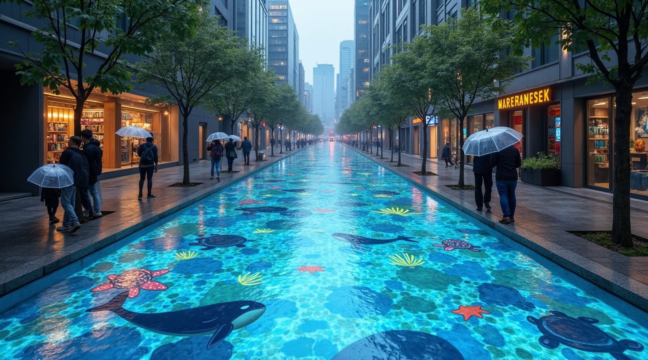 Seoul’s Rain-activated Street Murals: Project Monsoon