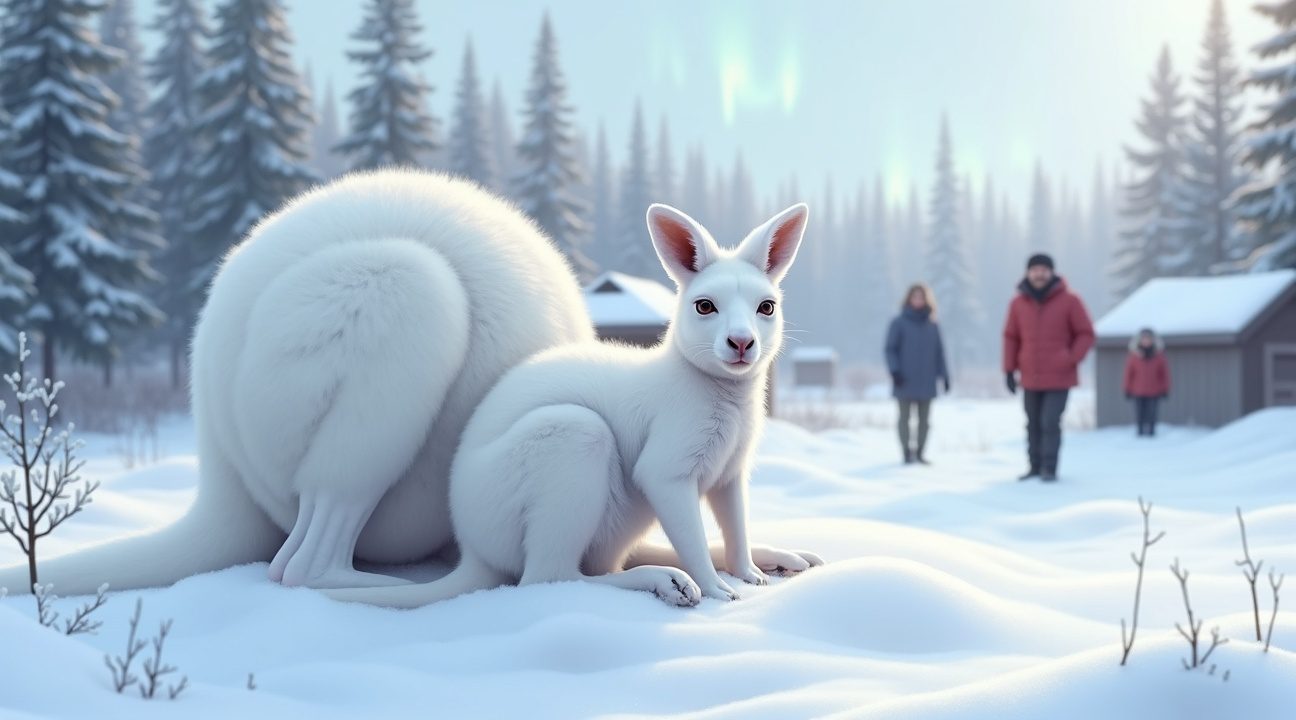 Rare Albino Kangaroo Born At Arkadia Park In Finnish Lapland