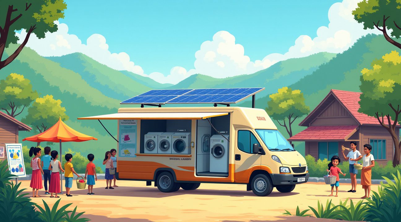 Solar-powered Laundry Vans Deliver Free Wash In Thailand