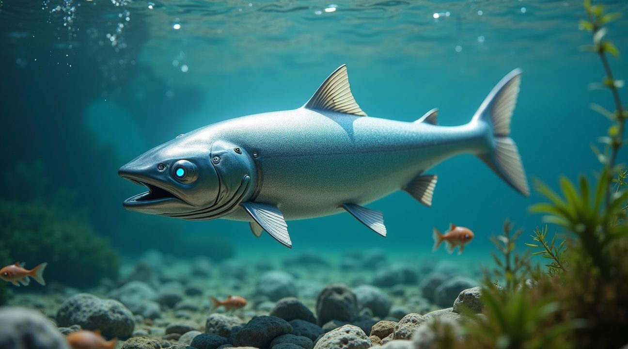 Gillbert: Salmon-sized Robotic Fish Vacuuming Microplastics