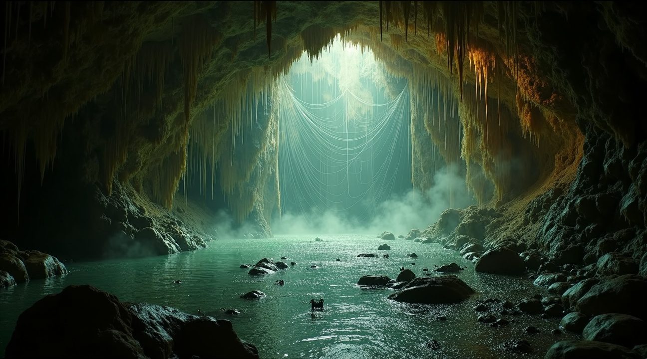 World’s Largest Spiderweb Discovered In Greece’s Sulfur Cave