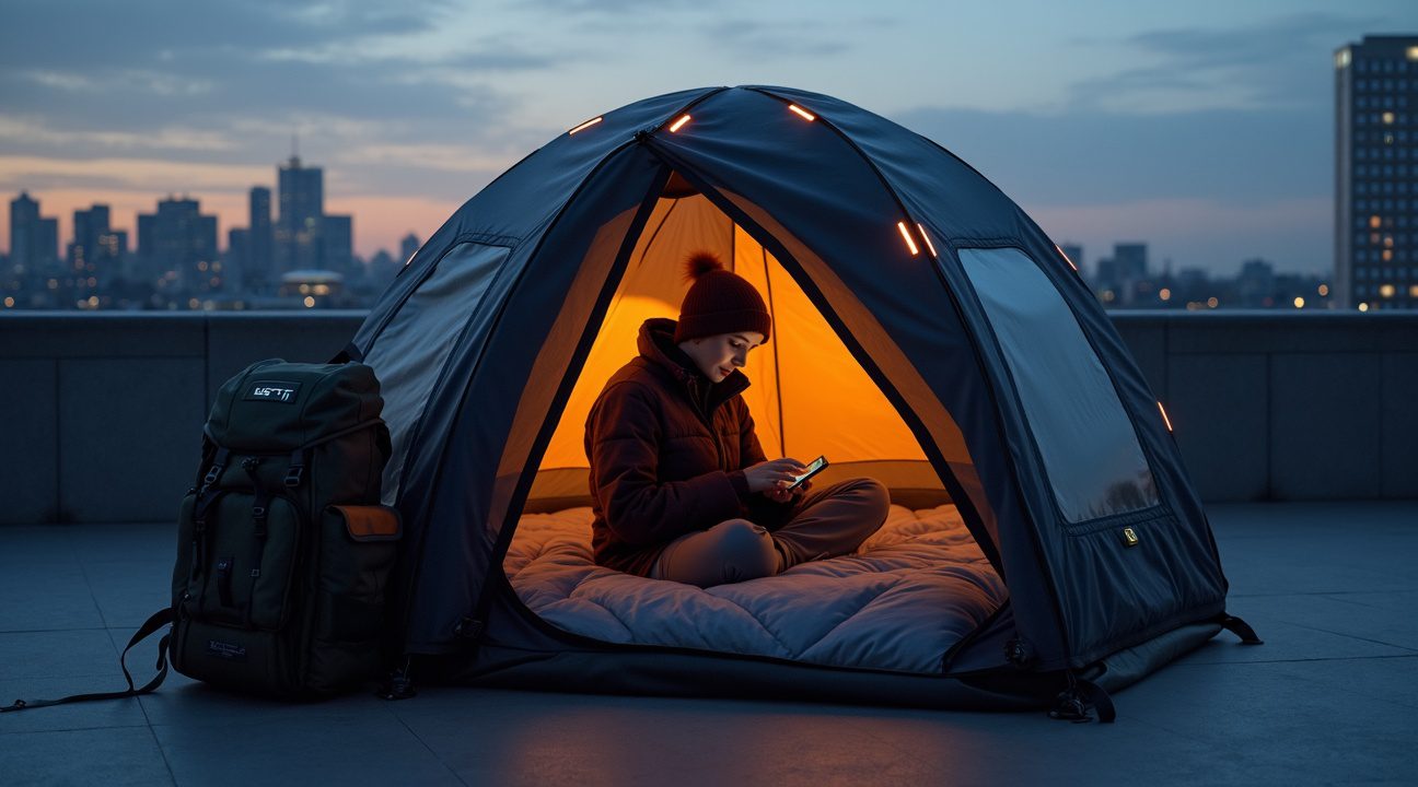Insulated Solar Backpack Unfolds Into Homeless Shelter